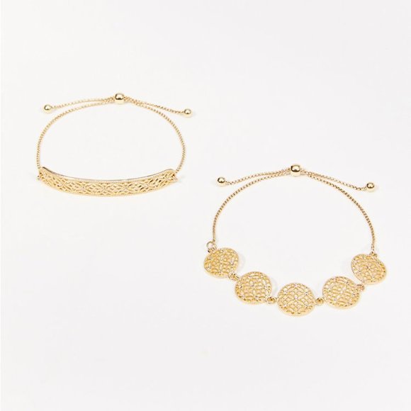 LOFT | Jewelry | Loft Filigree Pull Tie Bracelet Set | Poshmark